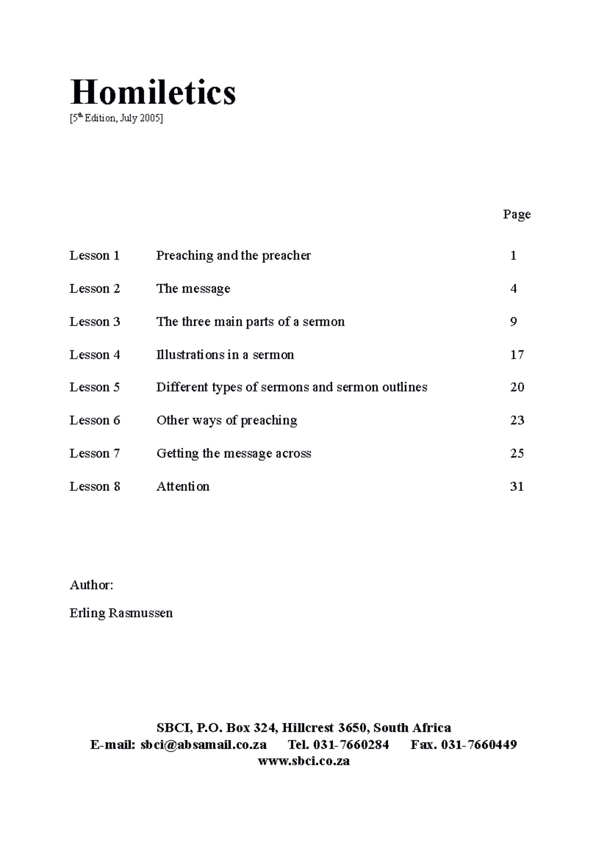 Homiletics - The Art of Preaching - Homiletics [5th Edition, July 2005 ...