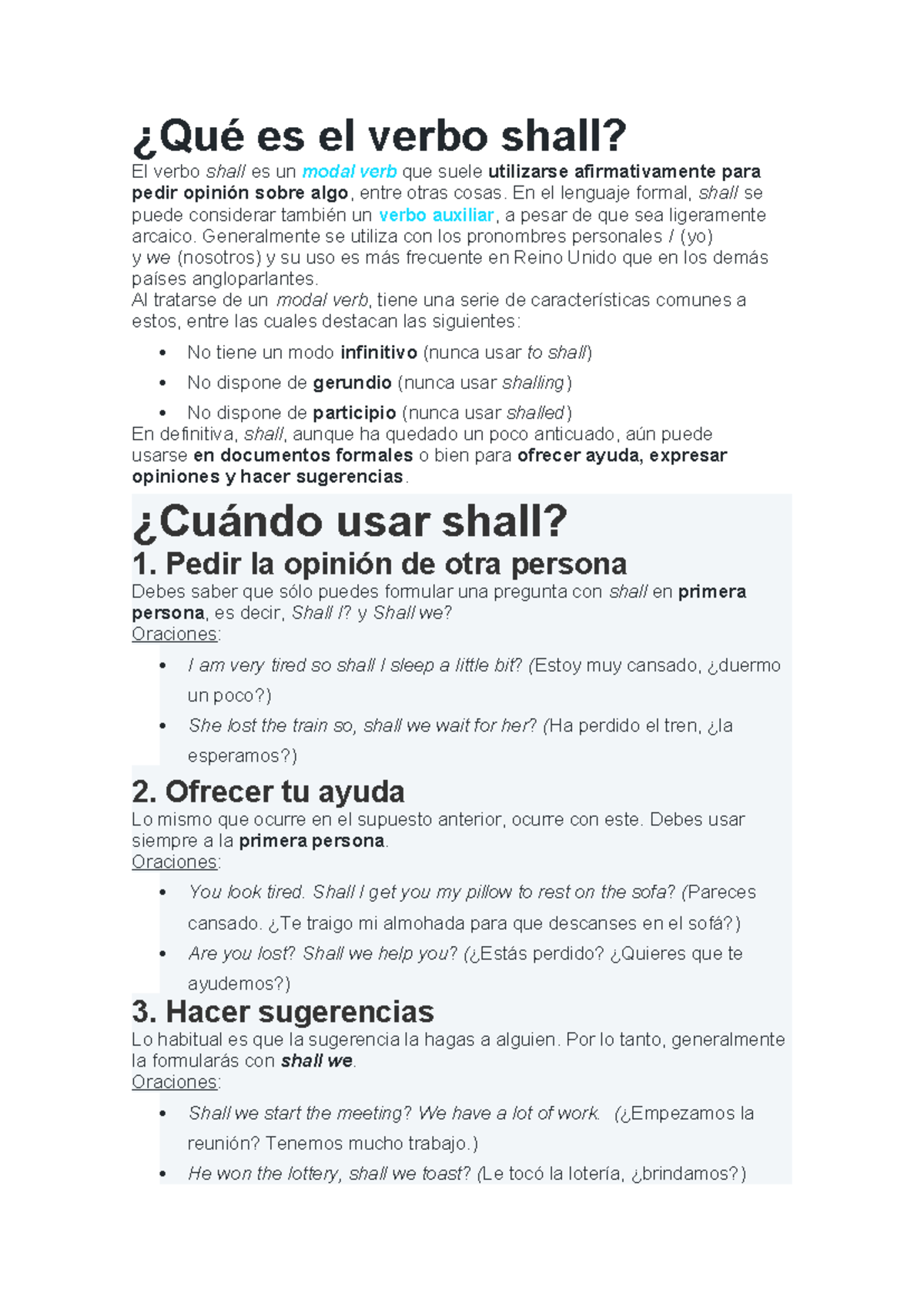 Qué es el verbo shall - Trabajo presentado para su revisión. - ¿Qué es el verbo shall? El verbo ...