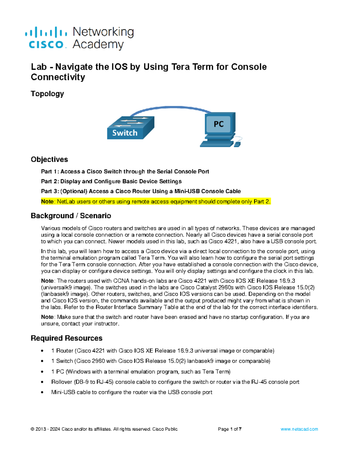 2.3.8 Lab - Navigate the IOS by Using Tera Term for Console ...