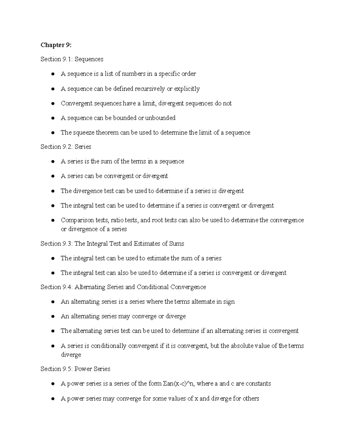 MATH 231 Chapter 9 - MATH 231 Notes for CH 9 - Chapter 9: Section 9 ...
