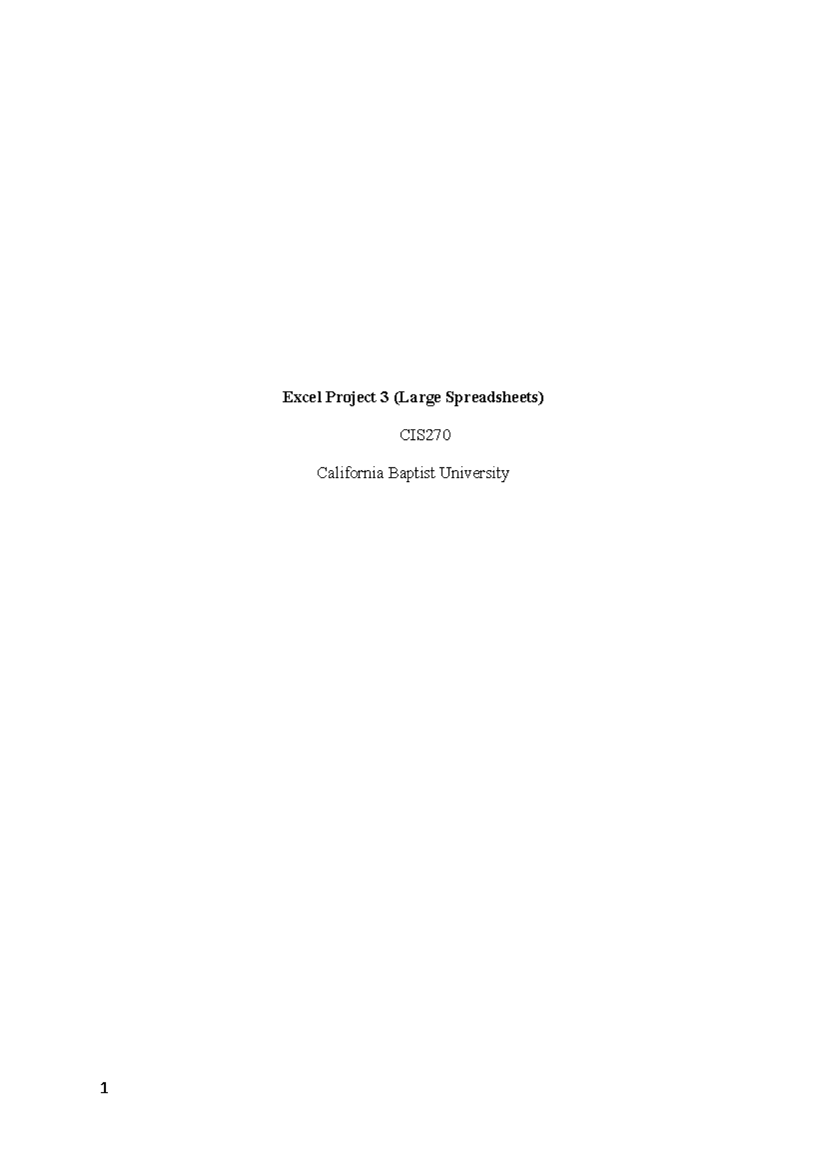 Excel Project 3 - Studocu