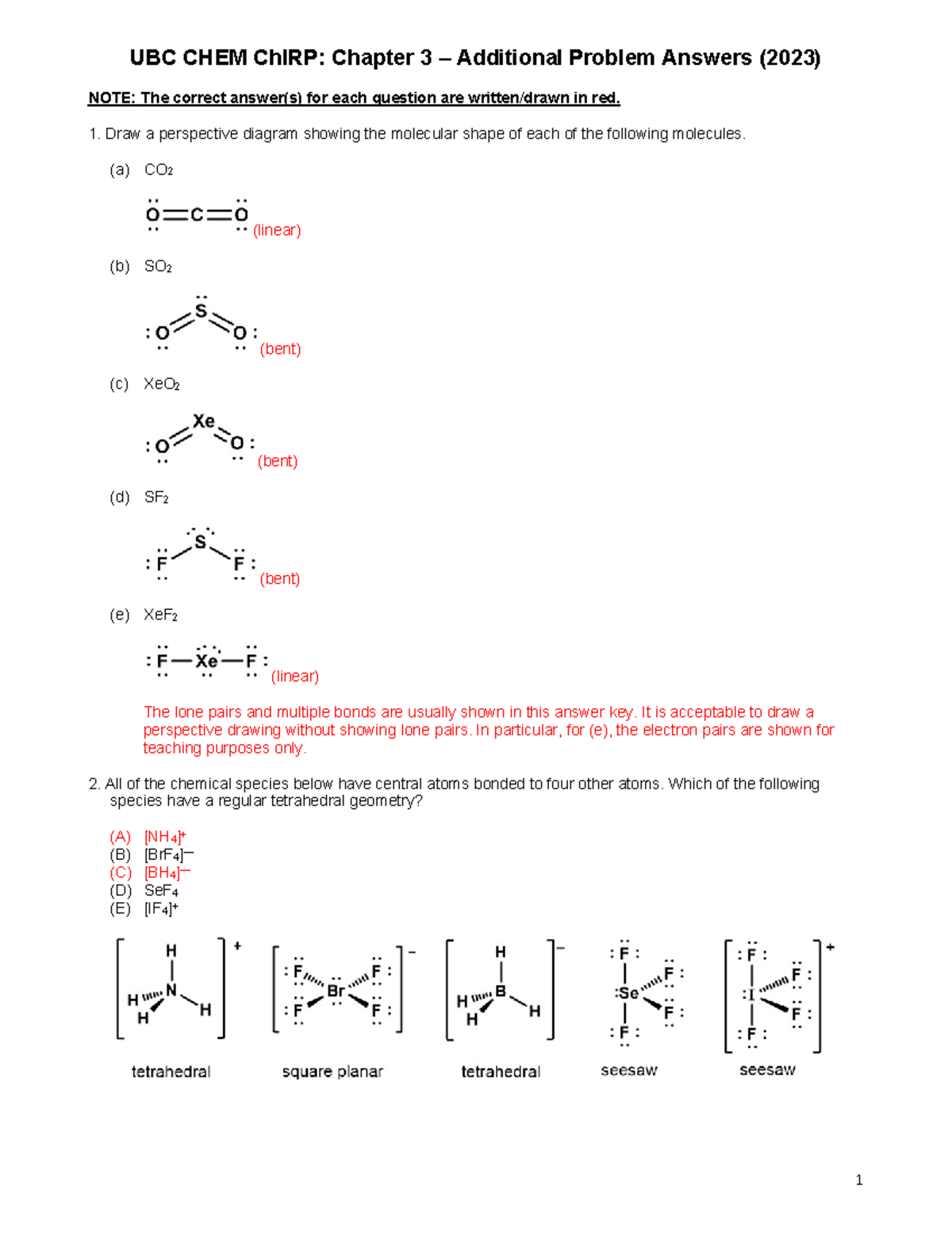 Chapter 3 Additional Problems Answers 2023 - NOTE: The correct answer(s ...