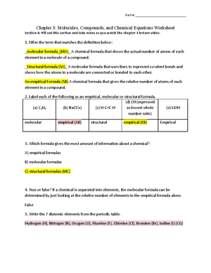 Chapter 1 Worksheet - Chapter 1: Matter, Measurements, and Problem ...