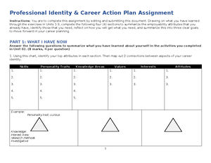 Outline UNIV2100 DE01 F22 final-3 - UNIV*2100 Career Ready 3 Plan Your ...