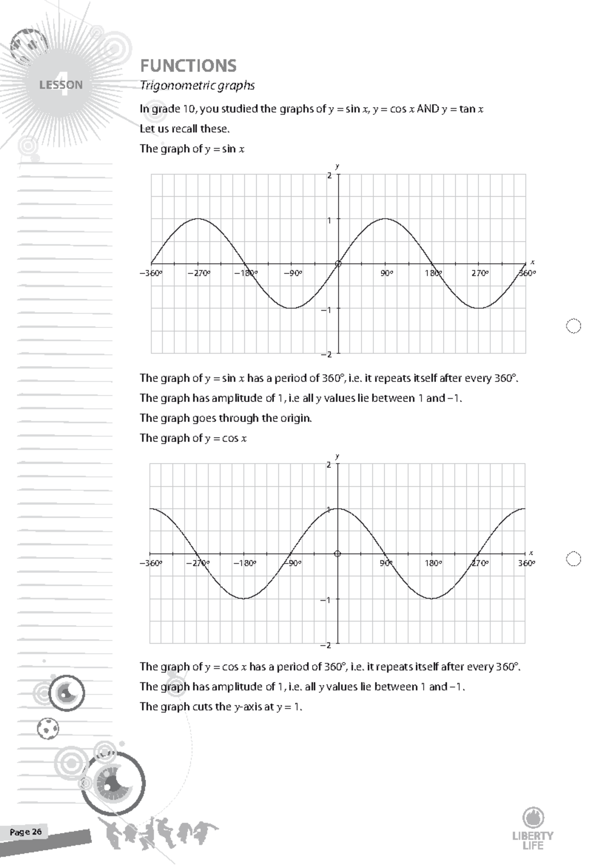 Graphs and Functions - Page 26Page 26 FUNCTIONS Trigonometric graphs In ...