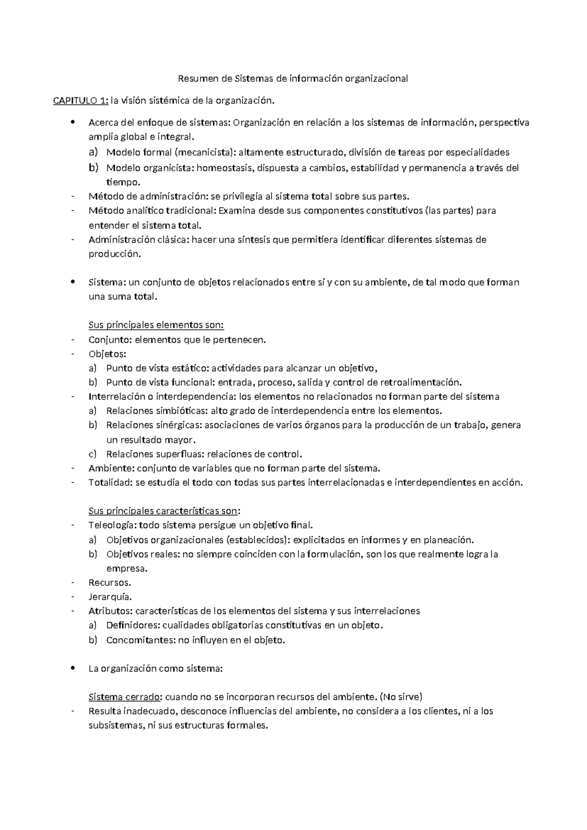 SIO MOD 1 - clase - Resumen de Sistemas de información organizacional CAPITULO 1: la visión ...