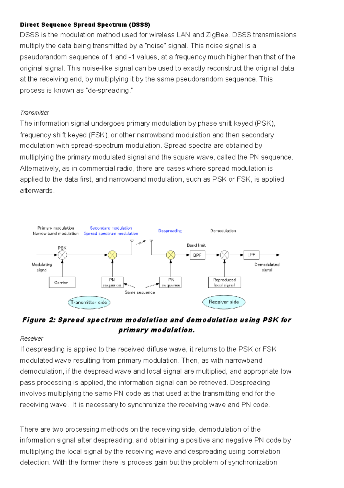 Dsss Notes Direct Sequence Spread Spectrum Direct Sequence Spread Spectrum Dsss Dsss Is