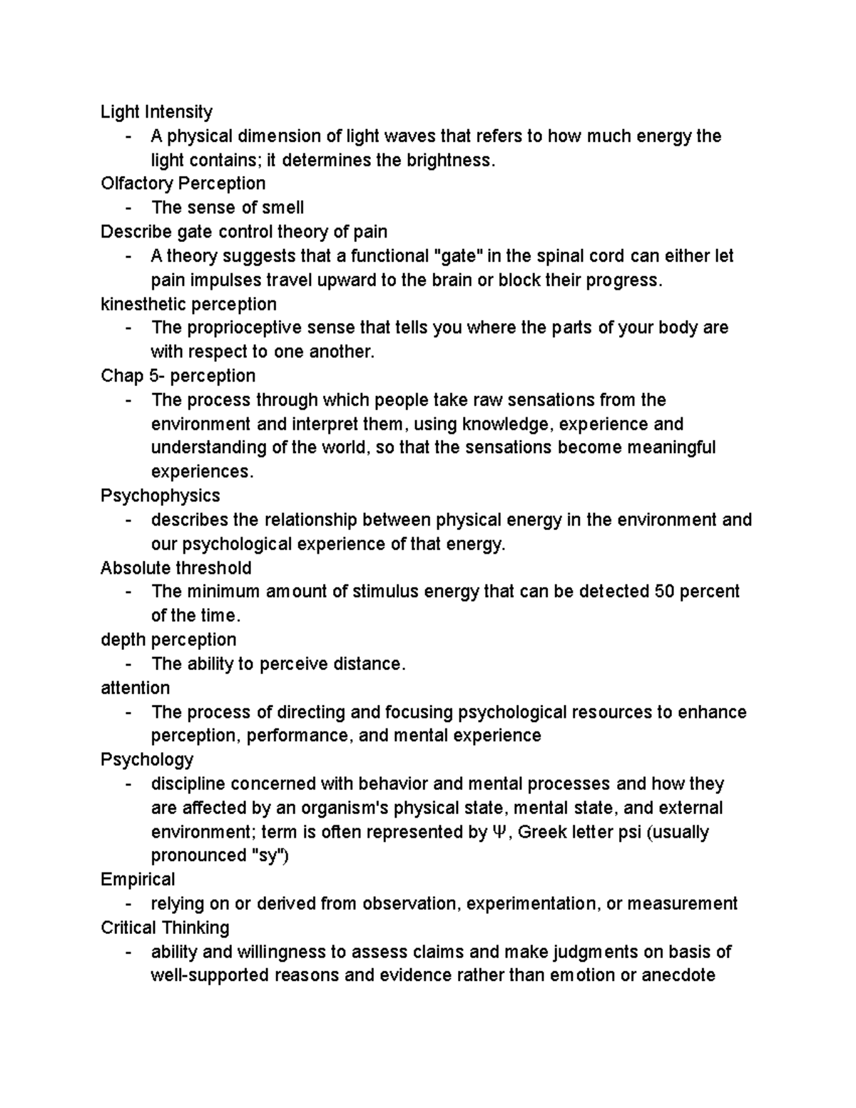 Aaaaa psychology 495 - Light Intensity - A physical dimension of light ...