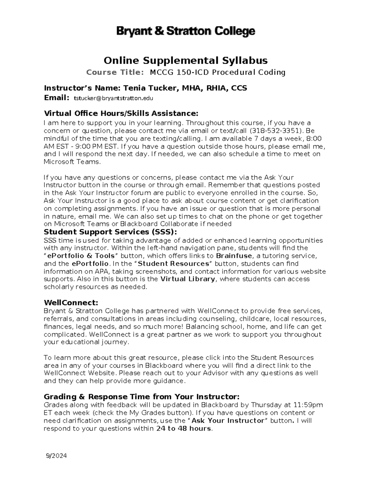 Supplemental Syllabus September 2024-Tenia Tucker - Online Supplemental ... Supplemental Syllabus September 2024-Tenia Tucker - Online Supplemental ...