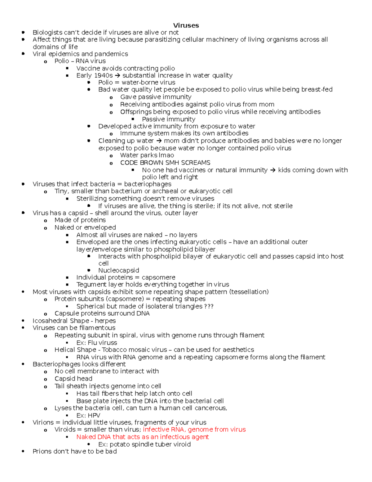 VCU BIOL 303: Microbiology Quiz 4 Notes - Viruses Biologists can’t ...