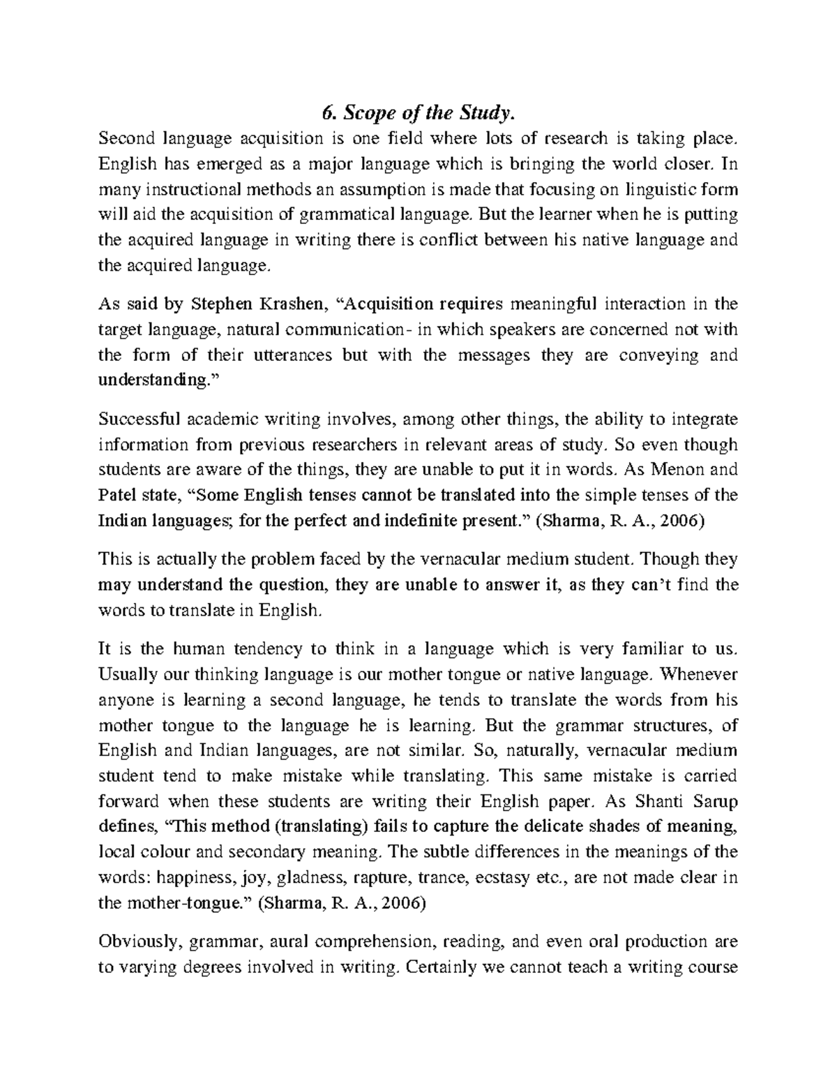 06 scope and utility of research - 6. Scope of the Study. Second ...