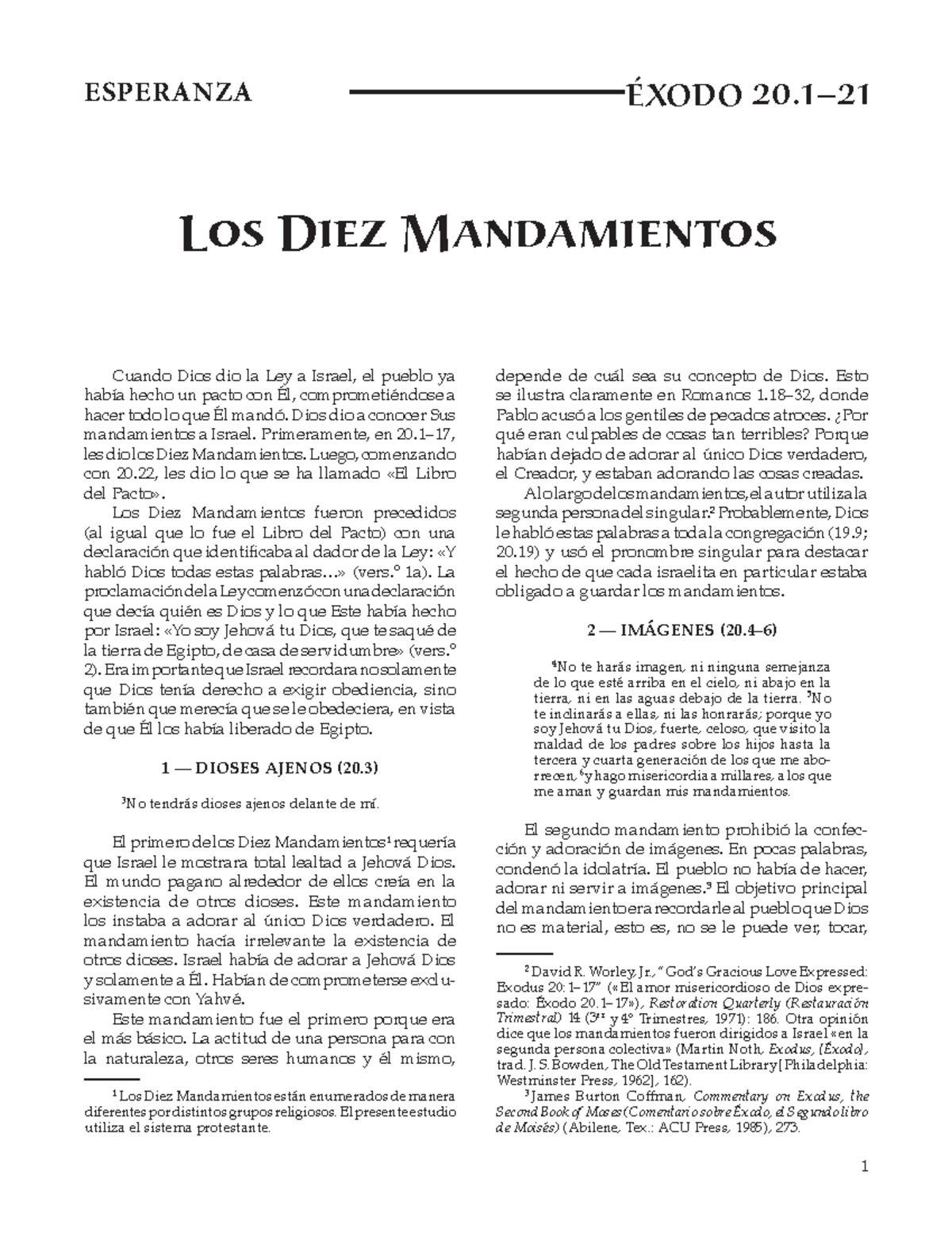 16 - apuntes - 1 ESPERANZA los Diez Mandamientos éxoDo 20– Cuando Dios ...