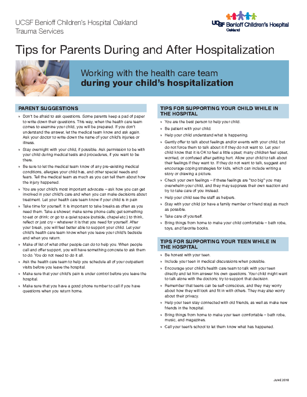 Traumatic Stress Injury Tips for Parents - Working with the health care ...