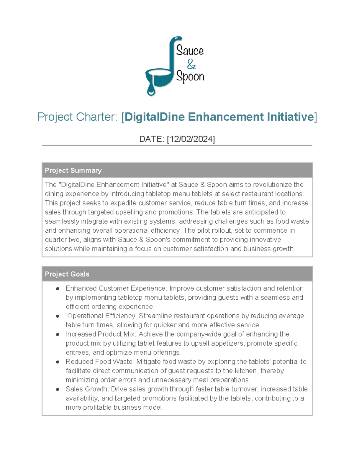 Activity Template Project Charter Solved - Project Charter ...