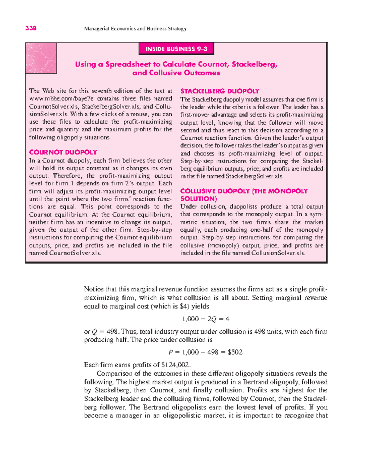 Managerial Economics 380 - With a few clicks of a mouse, you can use ...