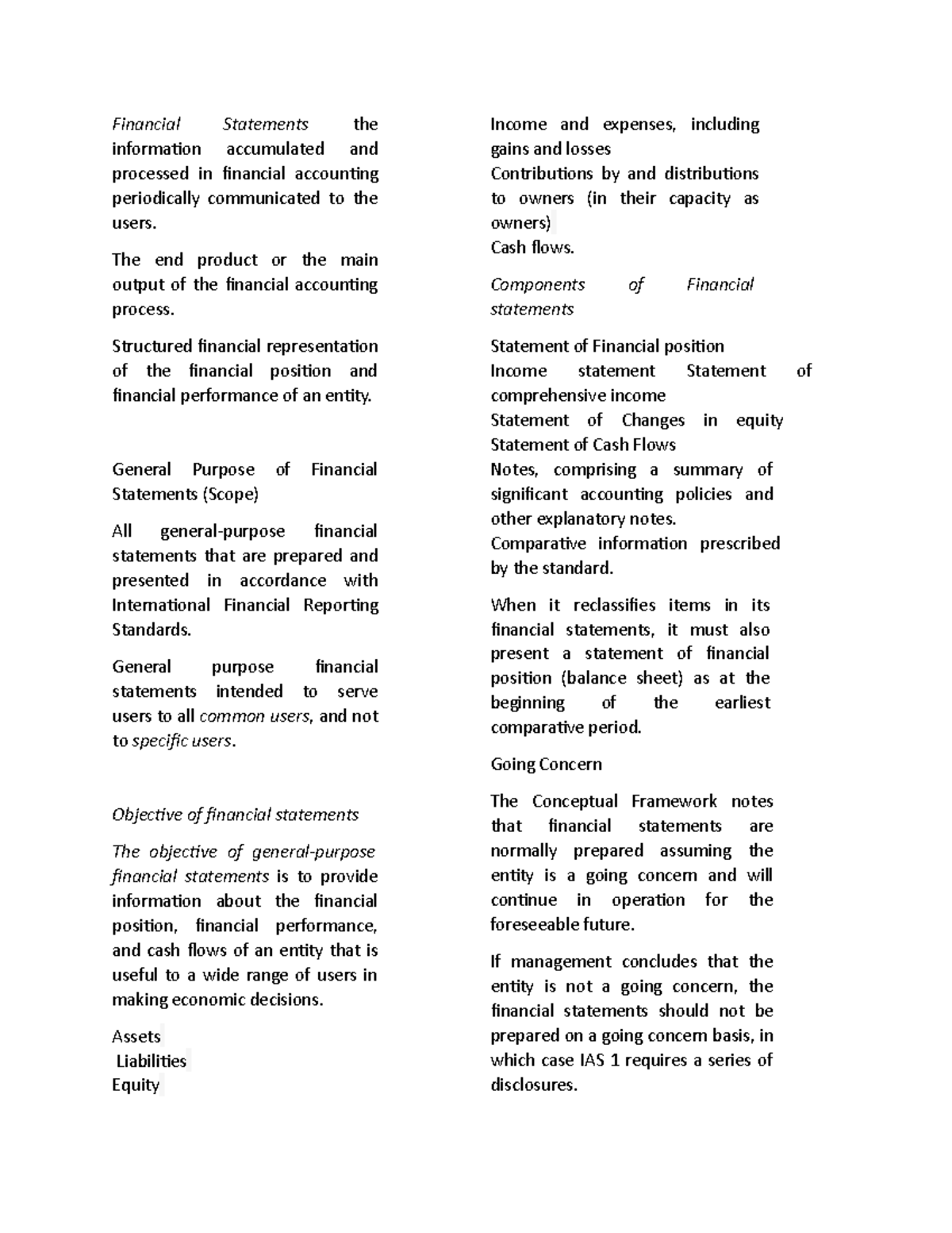International Accounting Standards - Financial Statements the ...