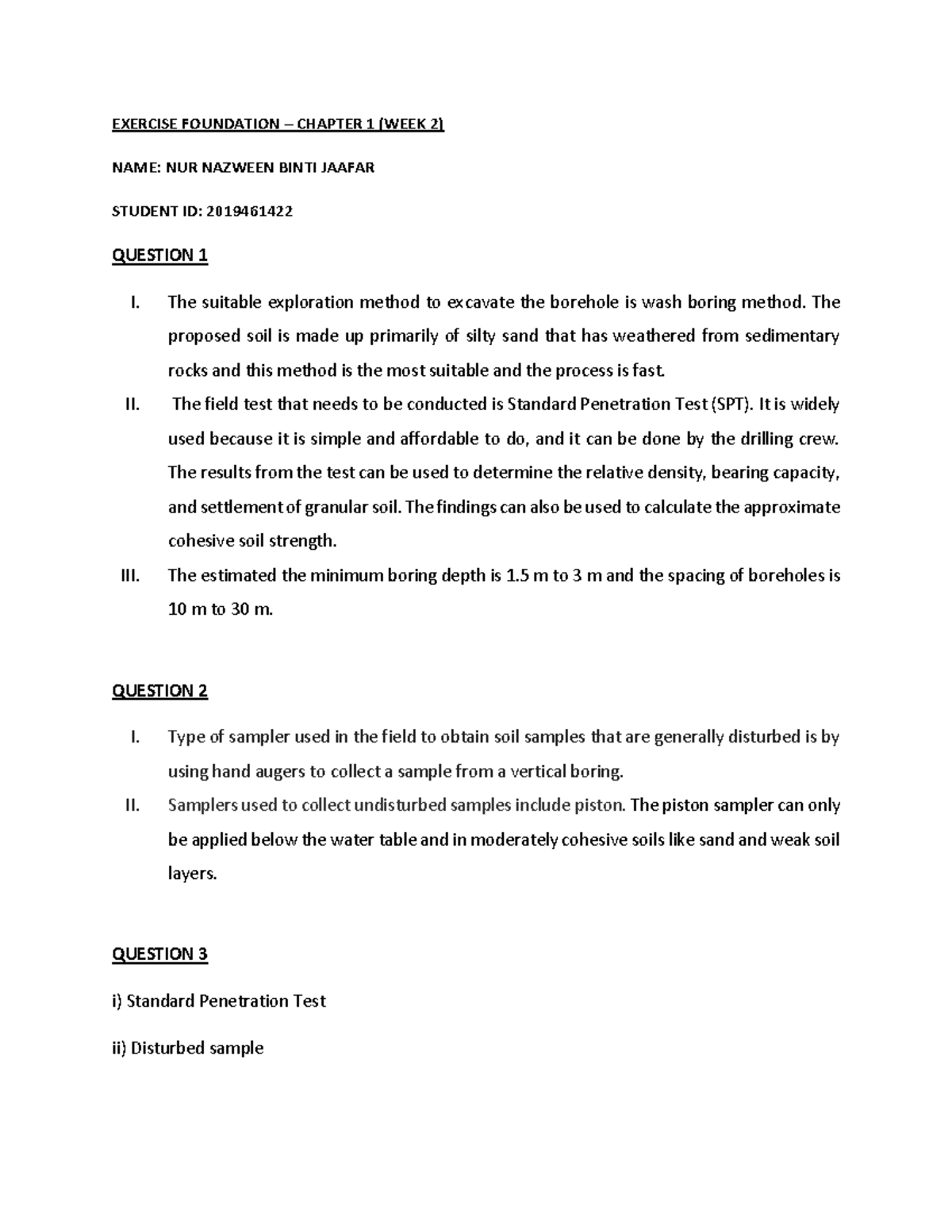 Exercise Topic 1 Foundation - EXERCISE FOUNDATION – CHAPTER 1 (WEEK 2 ...