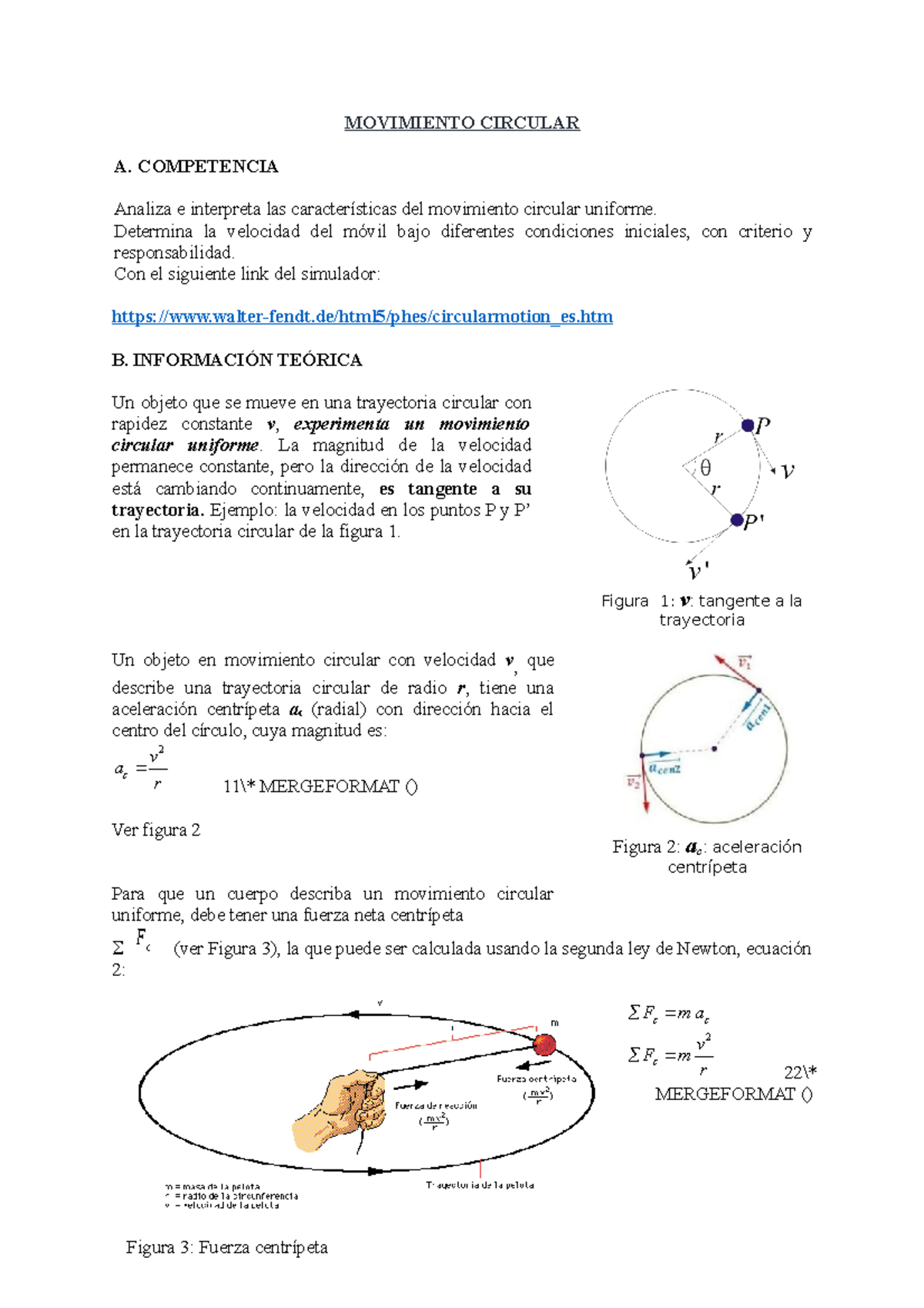 Momento Circular - MOVIMIENTO CIRCULAR A. COMPETENCIA Analiza e ...