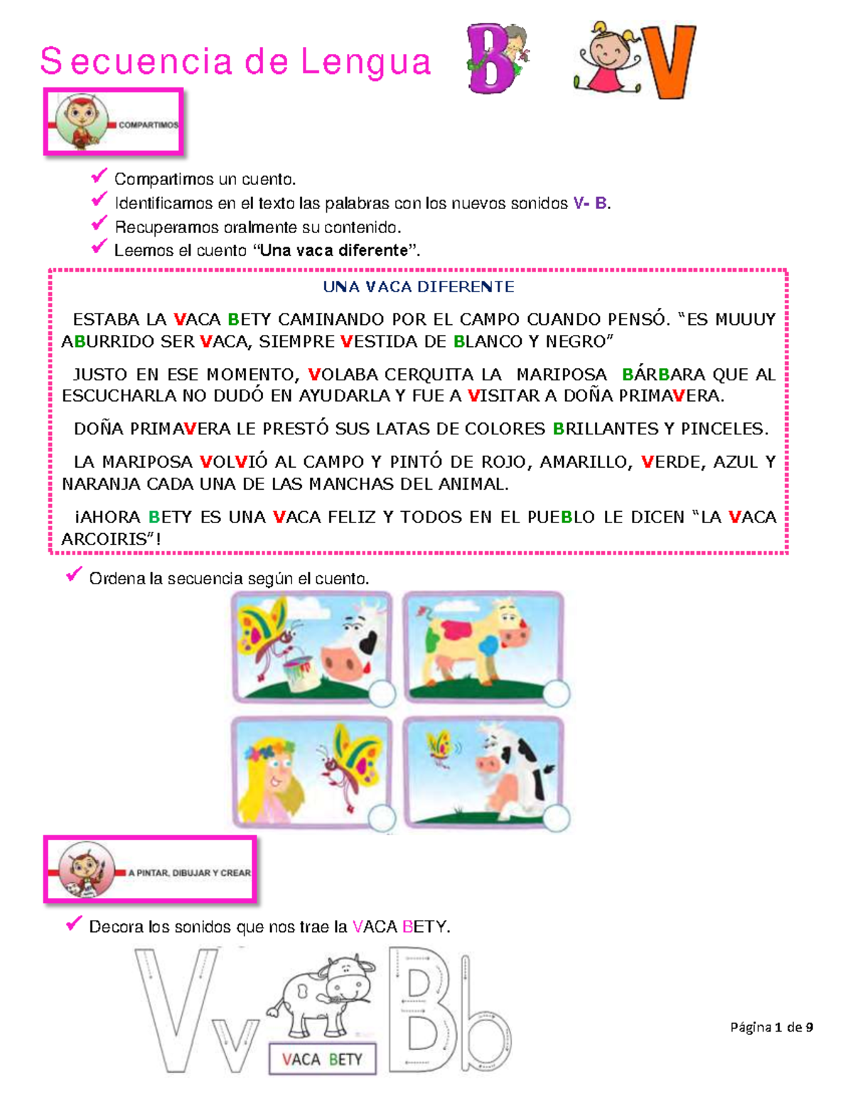 Letras B y V-1 - PARA 1ER GRADO, RECURSOS PARA TRABAJAR LA LETRA V Y B ...