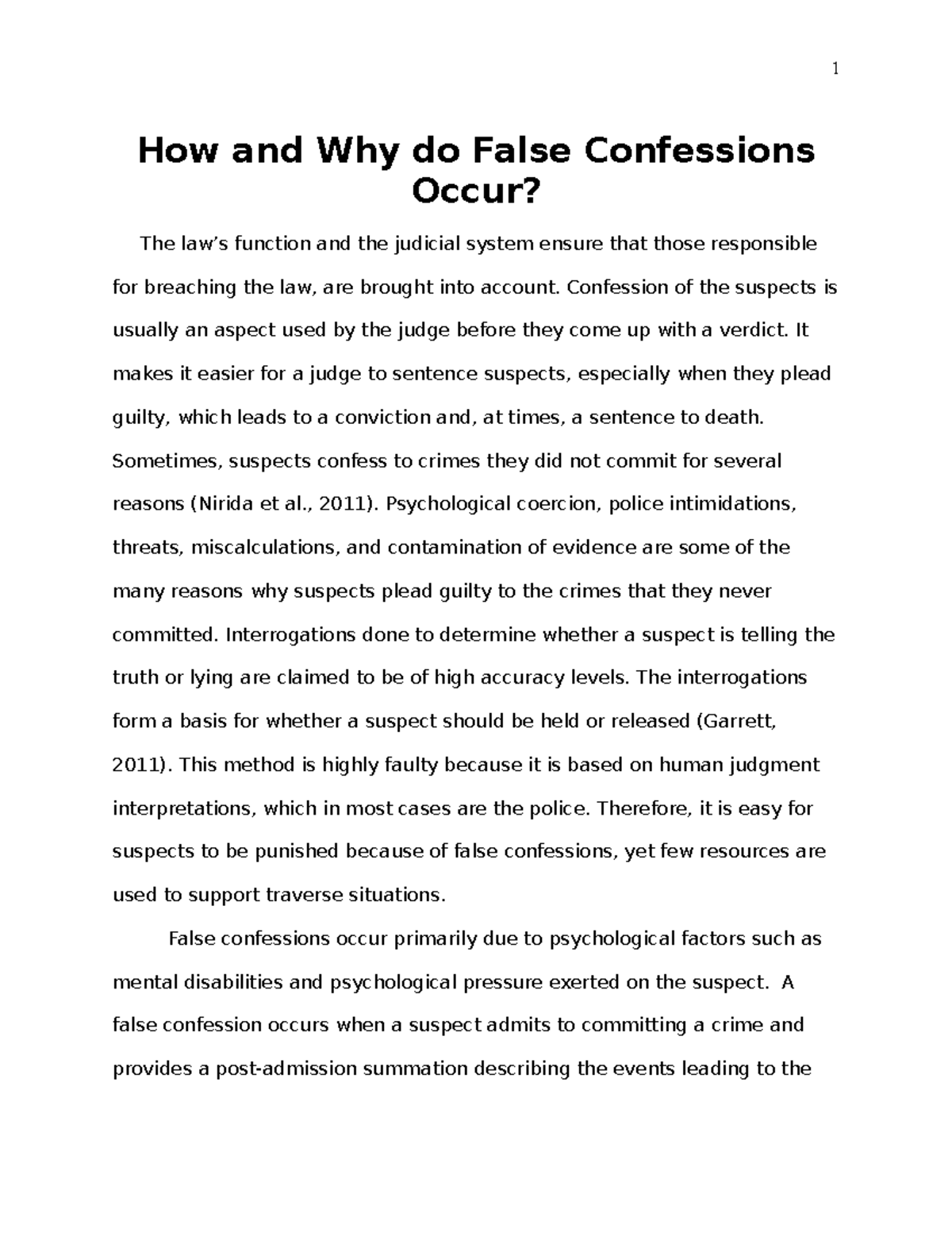 Manas Confessions essay. - How and Why do False Confessions Occur? The ...