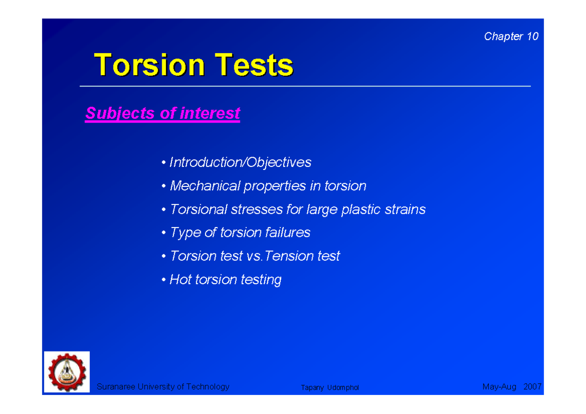 10 Torsion test - - Studocu