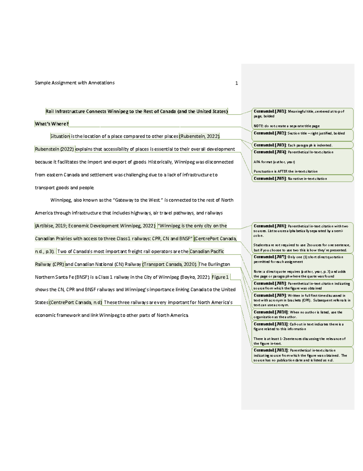2. Sample Assignment - Important comments for students about assignment ...