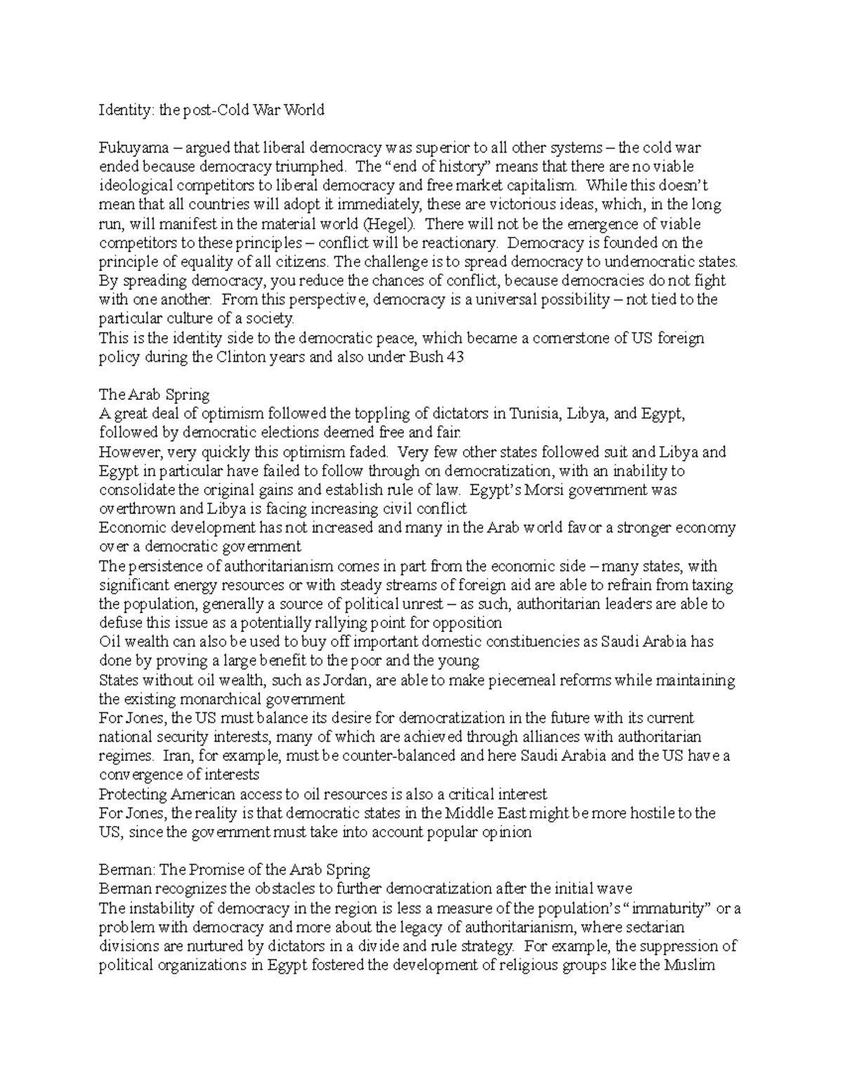 Identity after cold war - Identity: the post-Cold War World Fukuyama ...