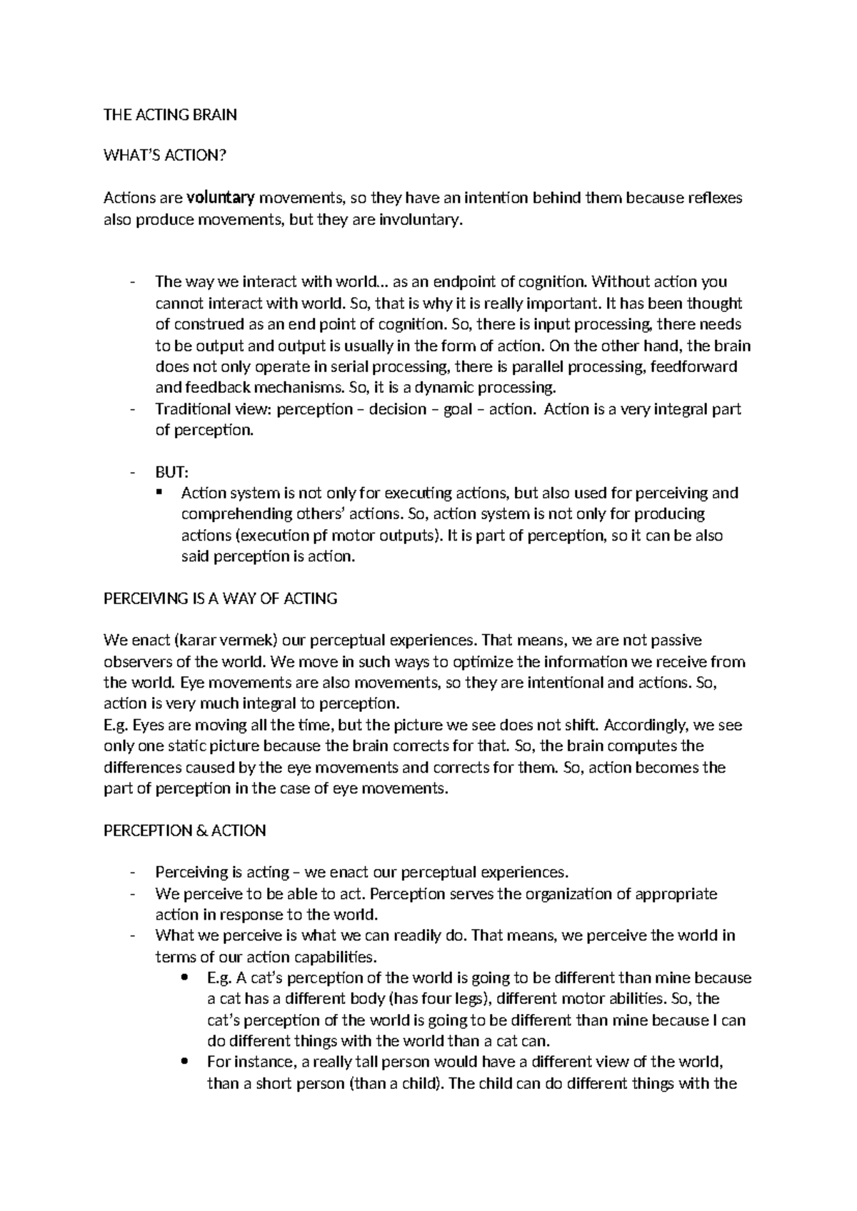 Action -3 - ... - THE ACTING BRAIN WHAT’S ACTION? Actions are voluntary ...