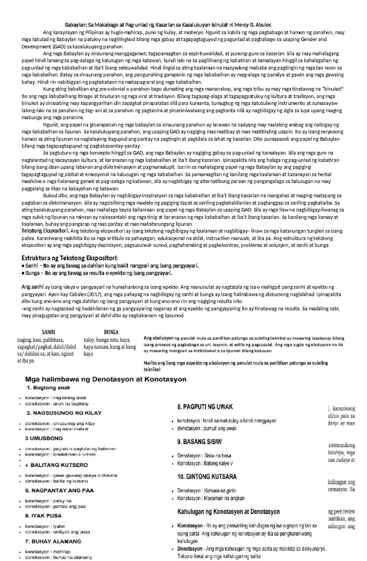Babaylan grade 7 week 4 - lecture - Babaylan: Sa Makabago at Pag-unlad ...