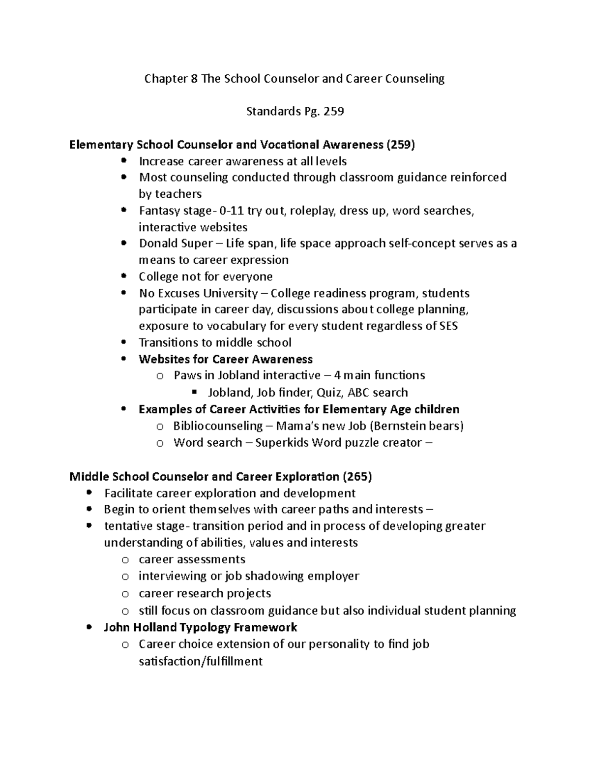 Chapter 8 The School Counselor and Career Counseling - Chapter 8 The ...