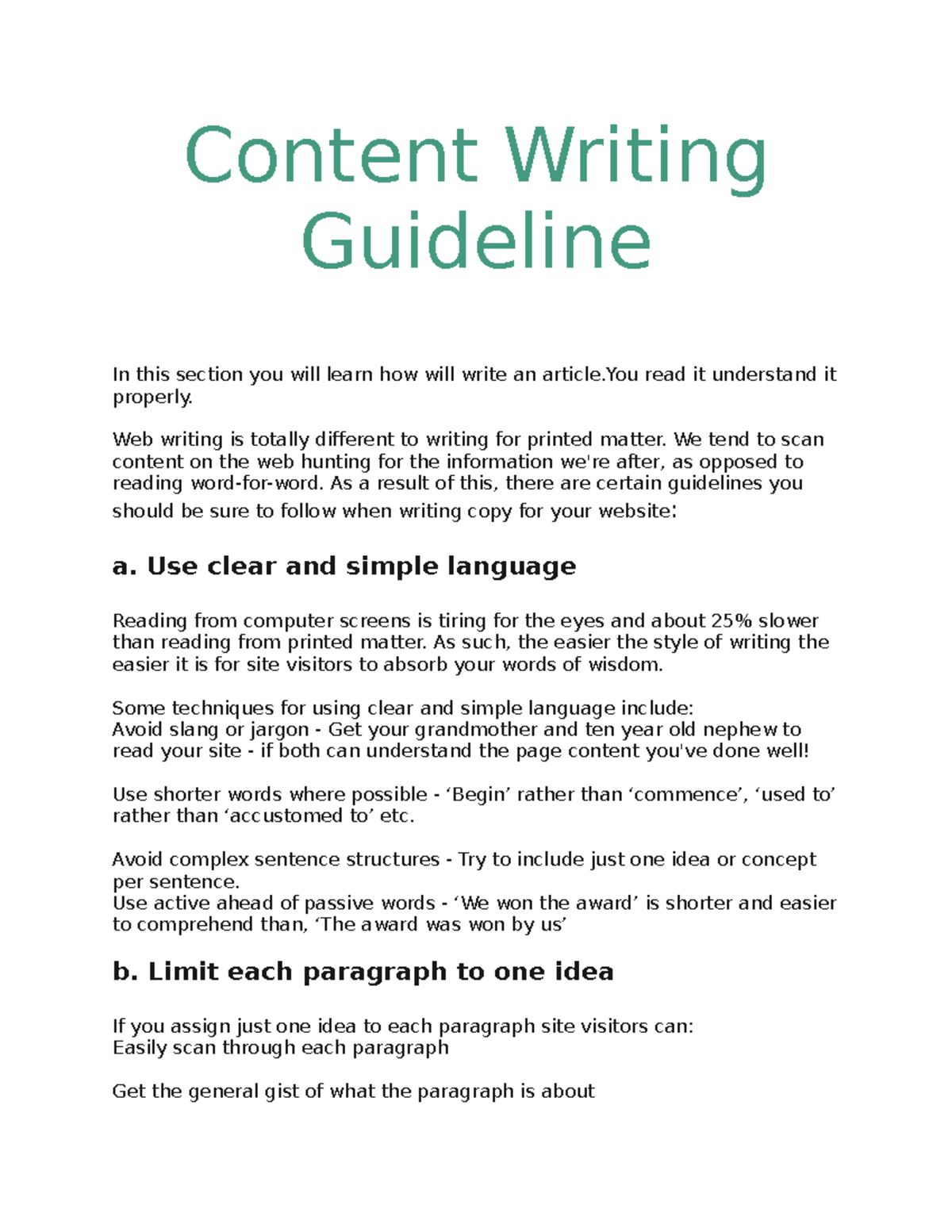 Writing Guidlines 212 how to write an essays - Content Writing ...