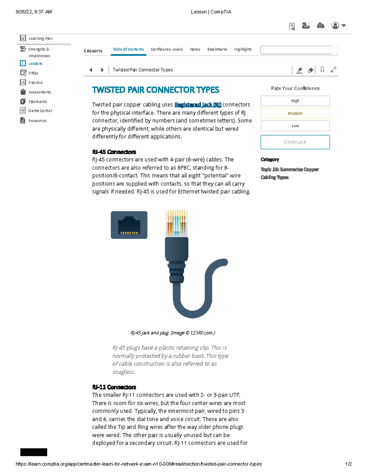 Lesson 2-12 - CompTia Network+ Ebook Chapter 2 - 9/26/22, 9:37 AM ...