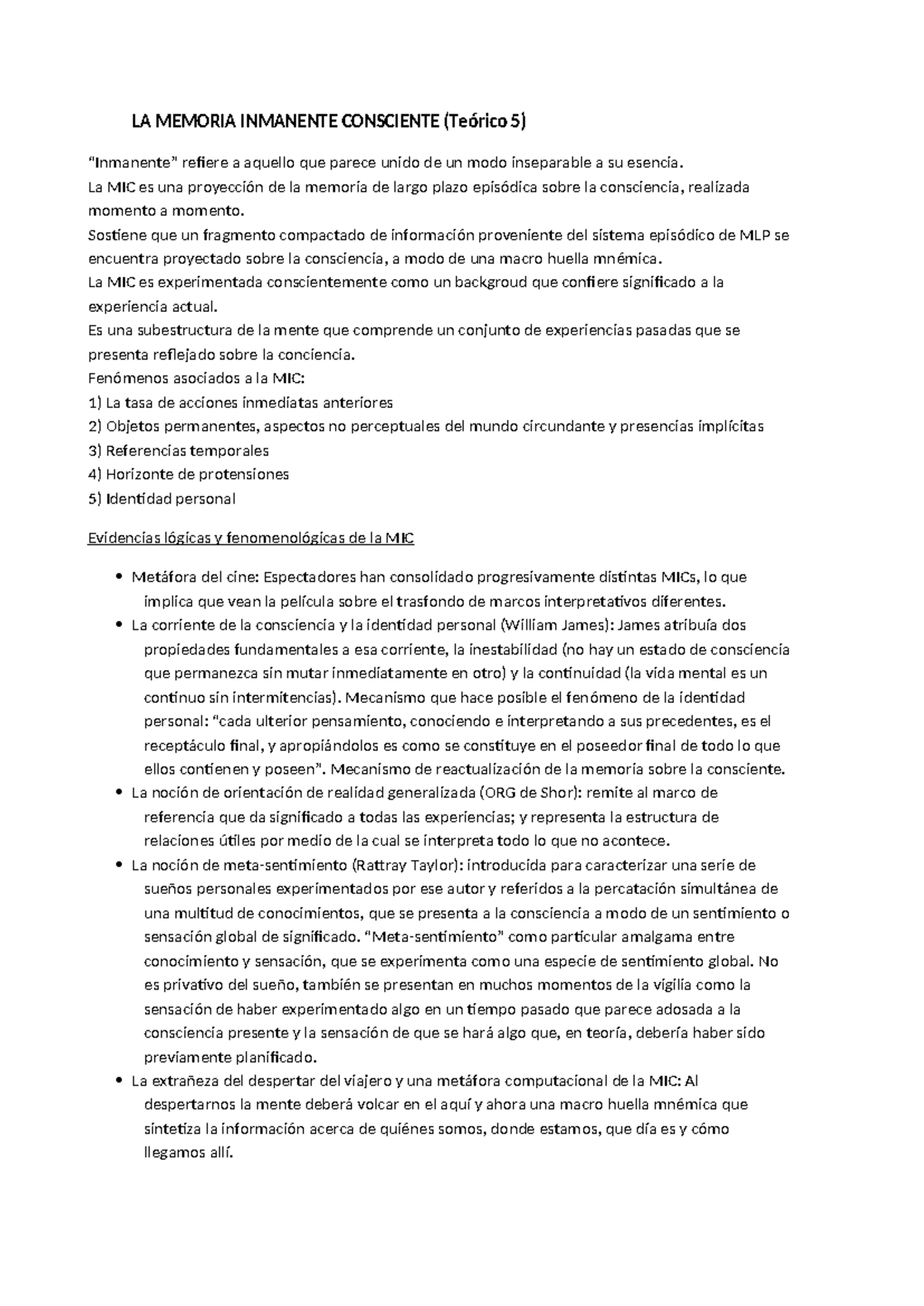 7) LA Memoria Inmanente Consciente - LA MEMORIA INMANENTE CONSCIENTE ...