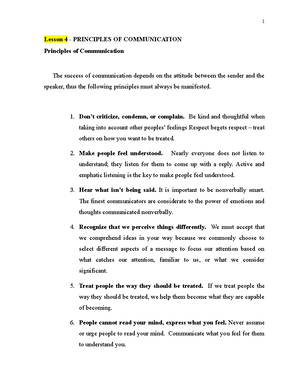 Module 1 Communication Process, Principles, AND Ethics - MODULE 1 ...