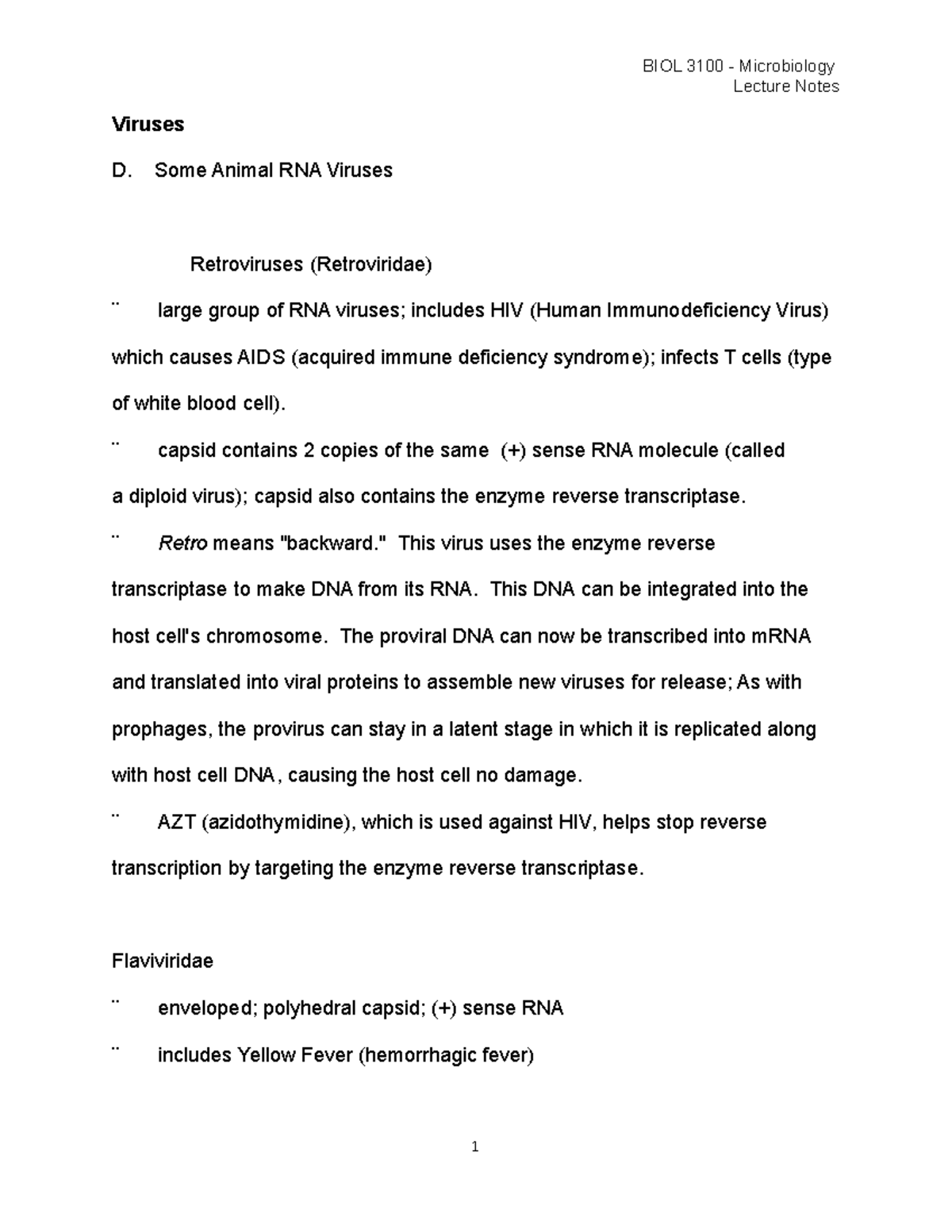 2021-Microbiology-Lecture-Notes-BIOL-3100- Viruses- 22B - Viruses D ...