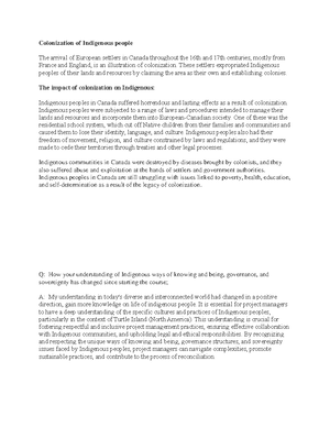 APA 7th edition template student version - 1 Indigenous People The term ...