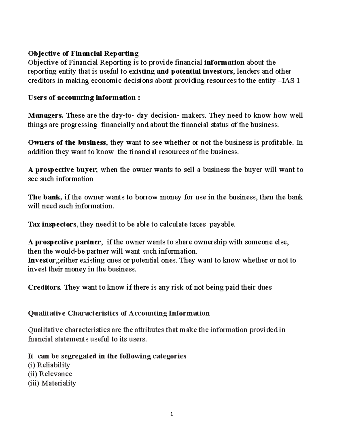 Objective of Financial Reporting - Objective of Financial Reporting ...