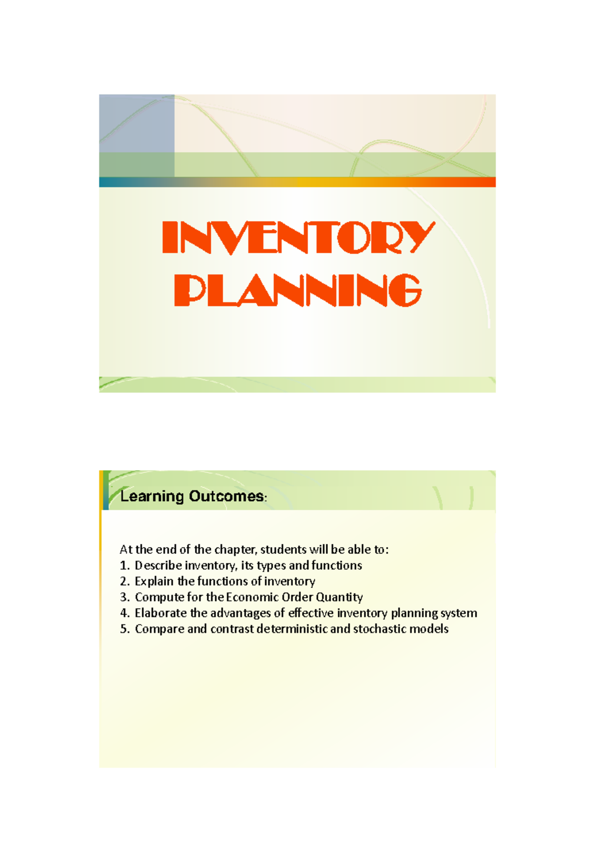 VII. Inventory Planning - INVENTORY PLANNING McGraw-Hill/Irwin ...