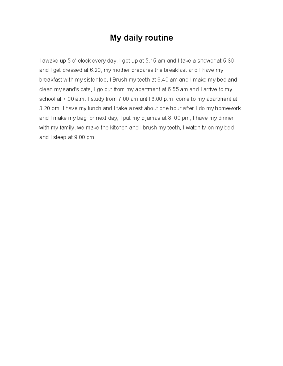 My daily routine - Para english does work 1 - My daily routine I awake ...