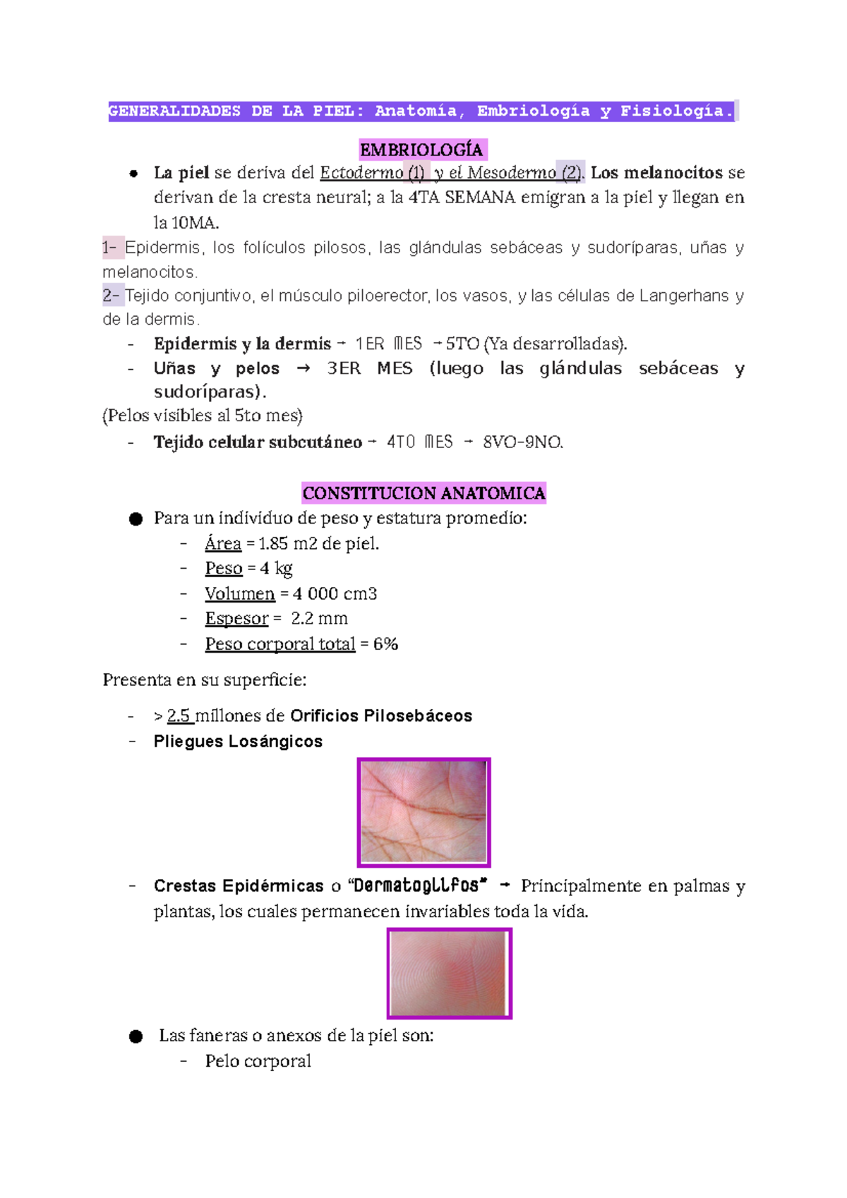 Semana 1 Generalidades DE LA PIEL Y Propedeutica Dermatologica ...