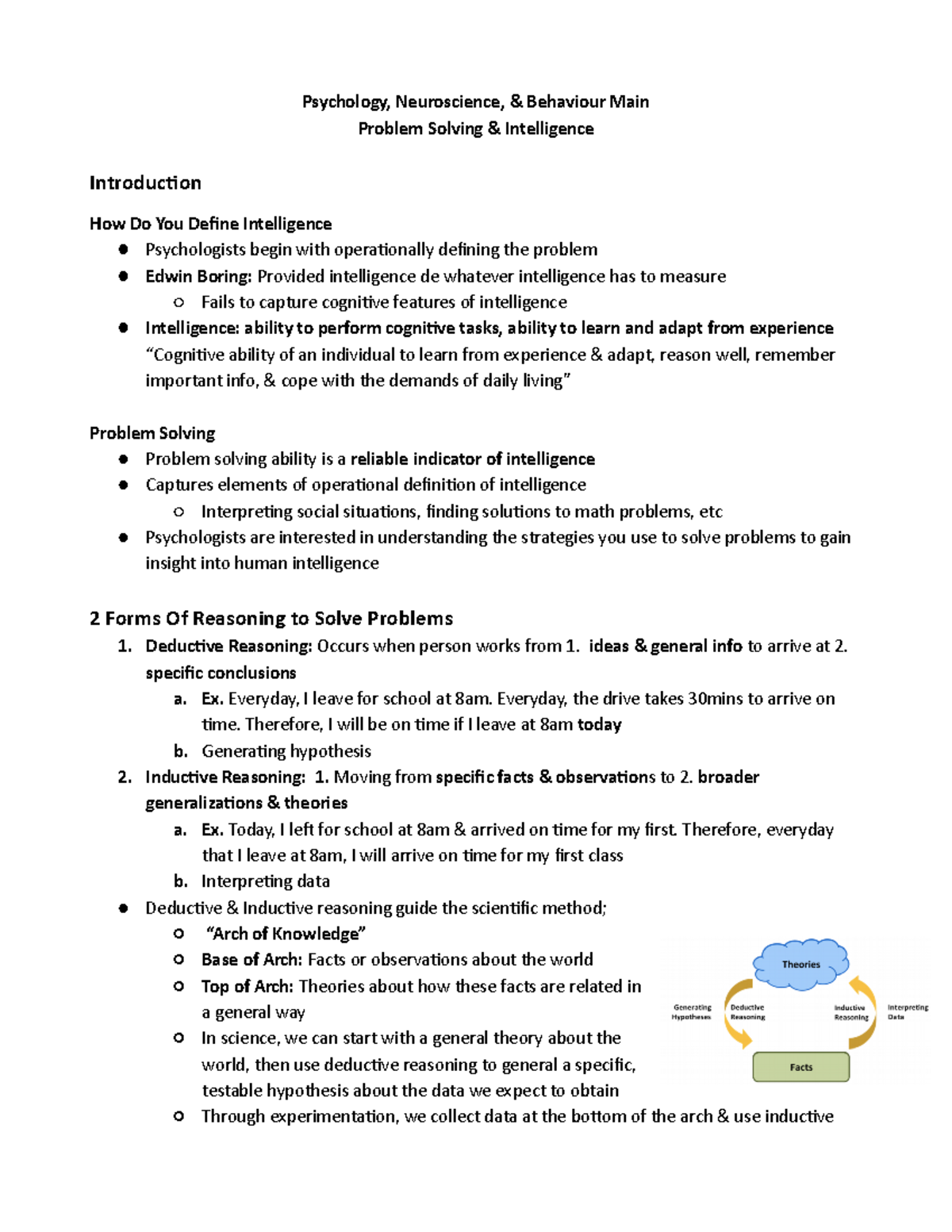 Problem Soliving & Intelligence - Psychology, Neuroscience, & Behaviour ...