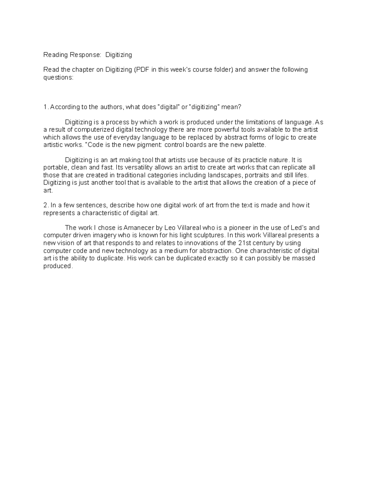 Reading Response Digitizing - Reading Response: Digitizing Read the ...