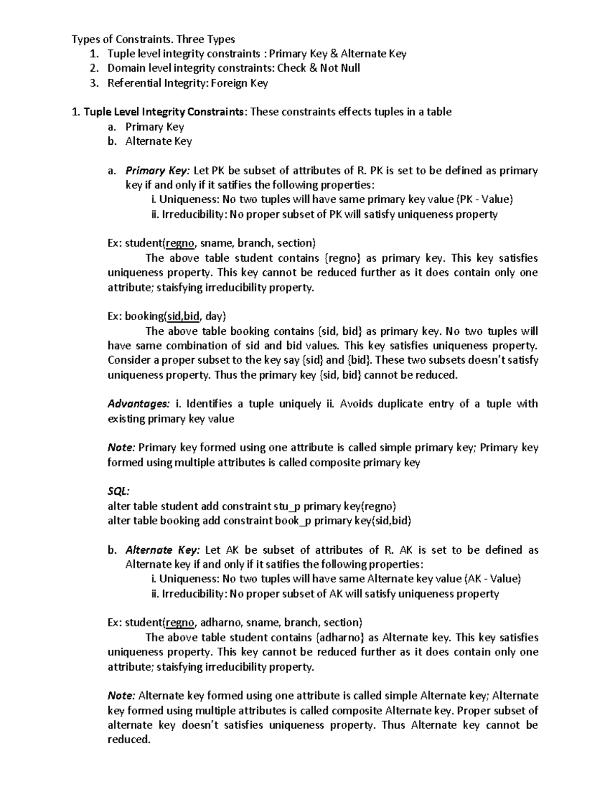 Types Of Constraints Handout Types Of Constraints Three Types 1
