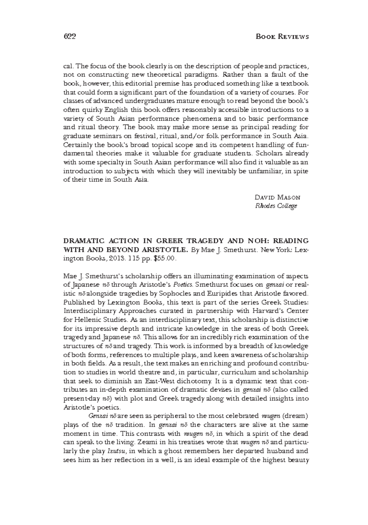 Dramatic Action IN Greek Tragedy AND NOH: Reading WITH AND Beyond ...