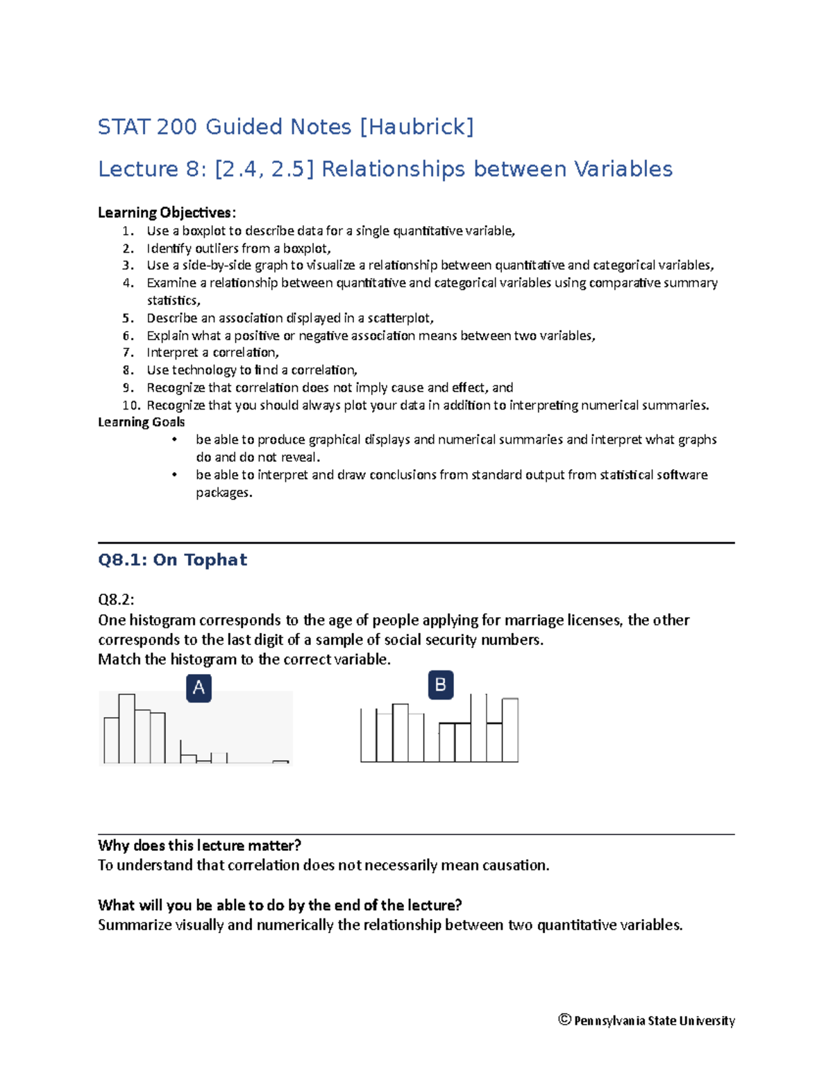 Lecture 8 guided Notes - STAT 200 Guided Notes [Haubrick] Lecture 8: [2 ...