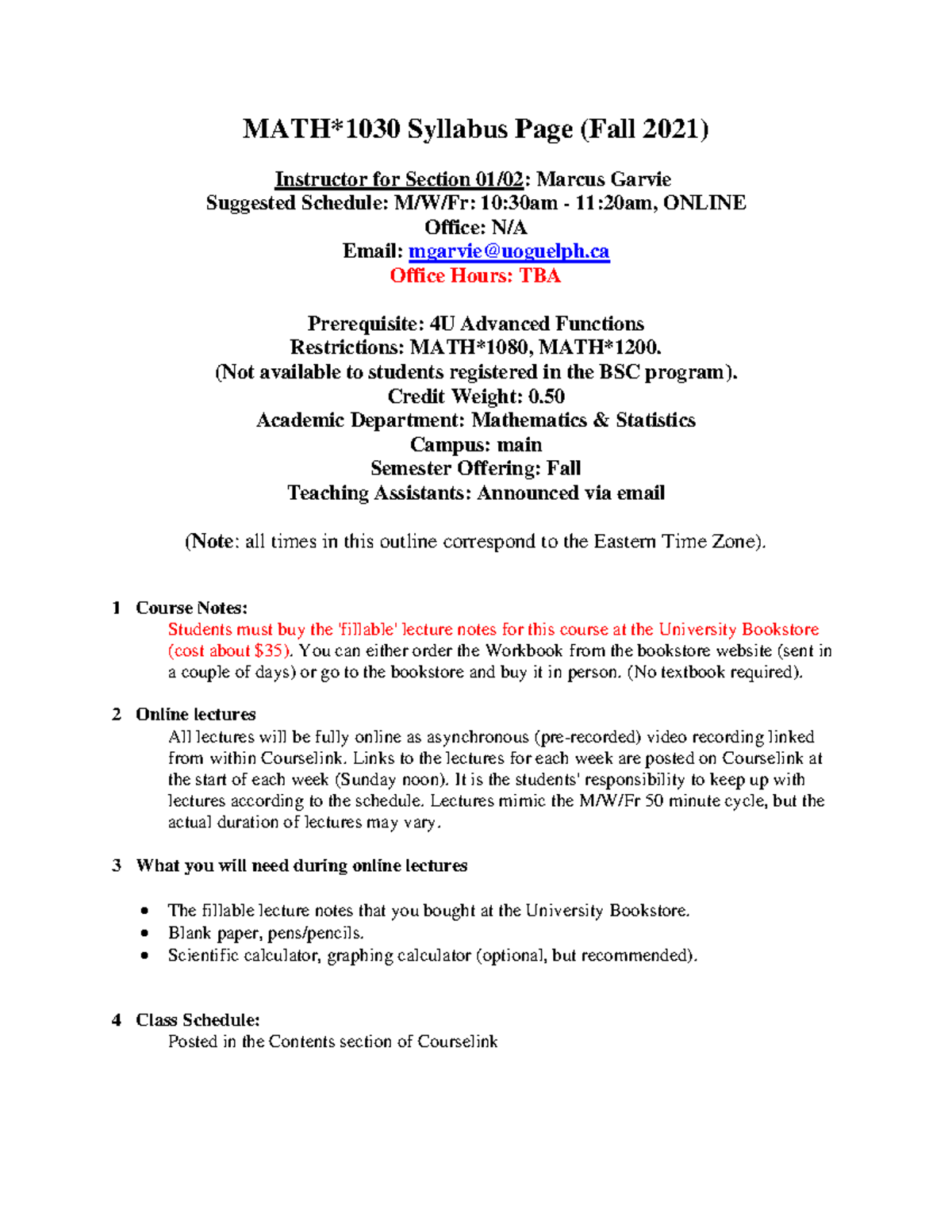 Math1030 F21 course outline for free - MATH*1030 Syllabus Page (Fall ...