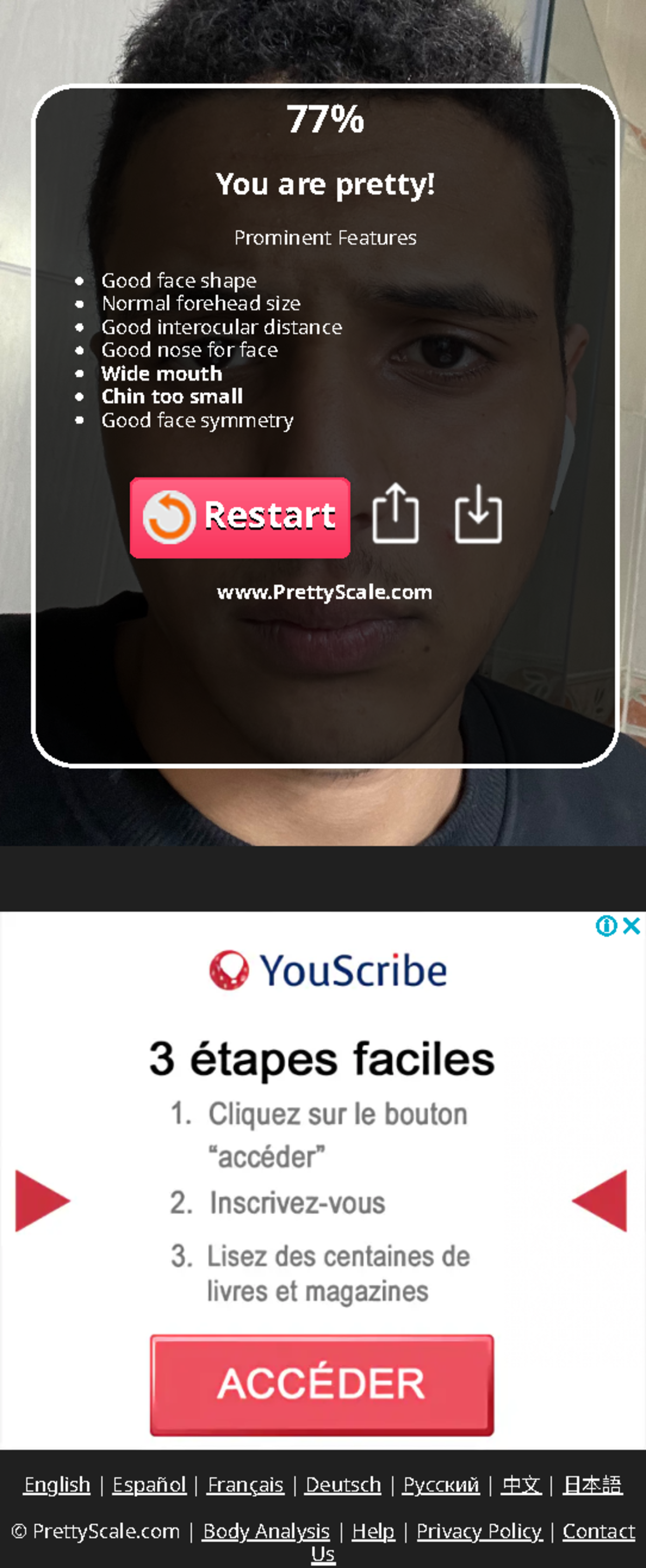 Am I pretty or ugly Face beauty analysis test - maths - English ...