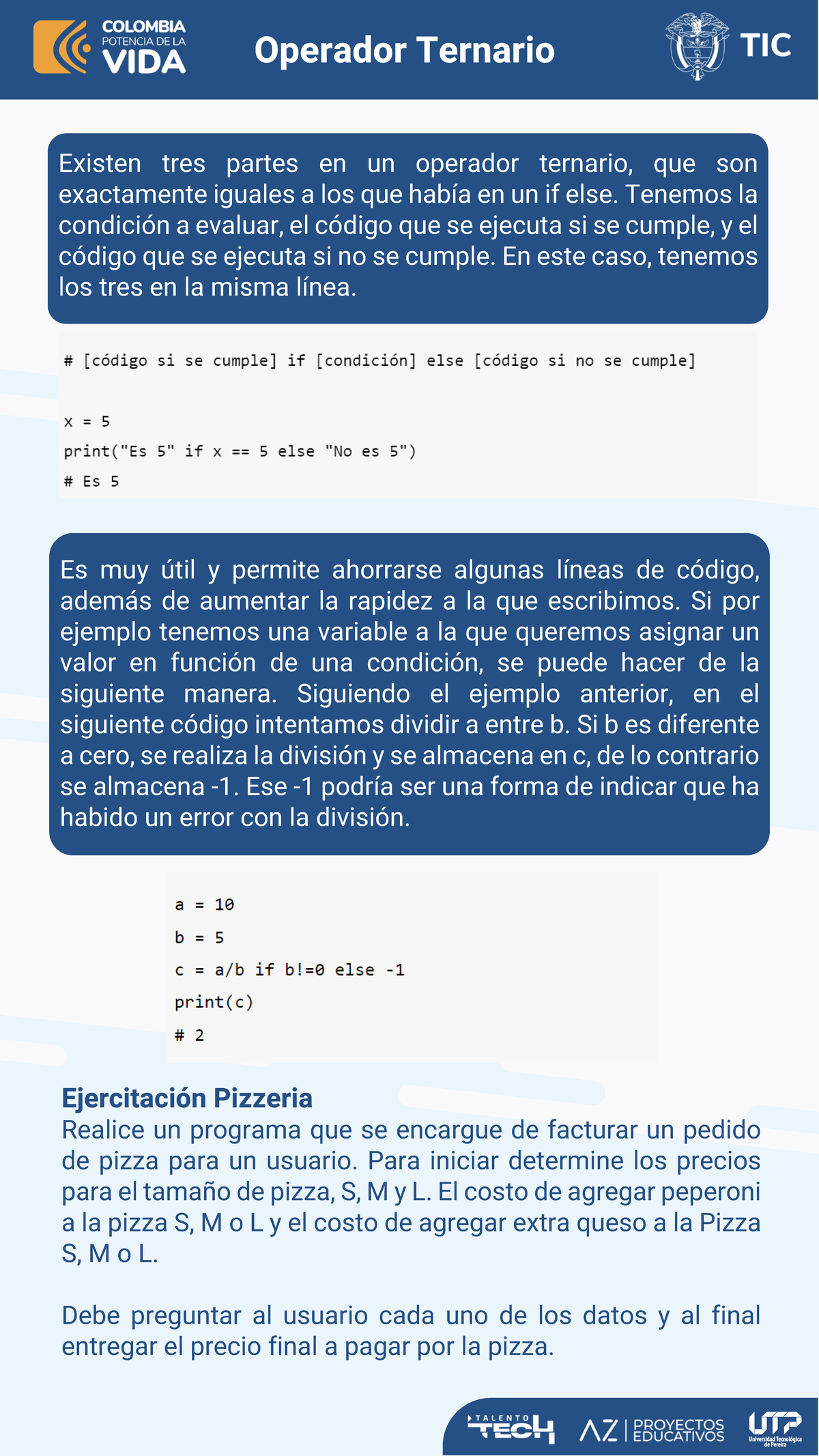 Operador-Ternario - Programacion con pyton - Existen tres partes en un ...