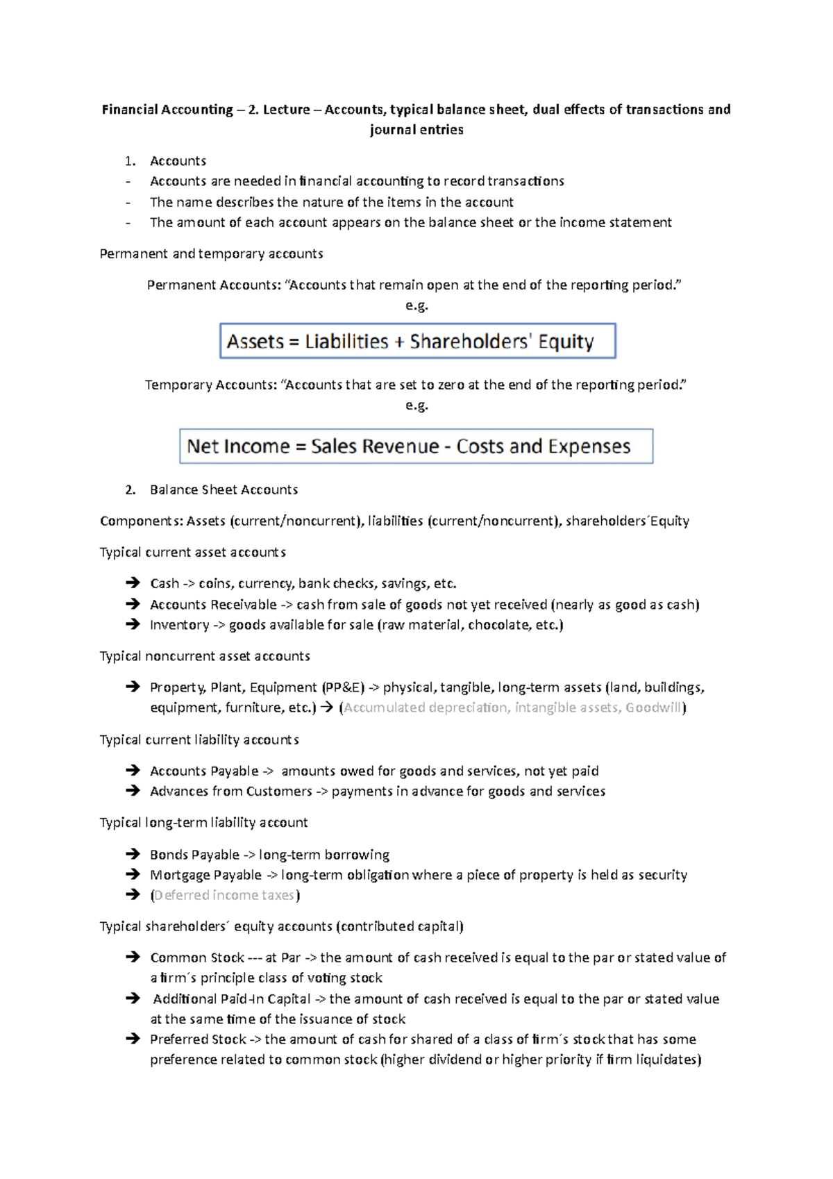 Financial Accounting Vorlesung 2 - Financial Accounting – 2. Lecture ...