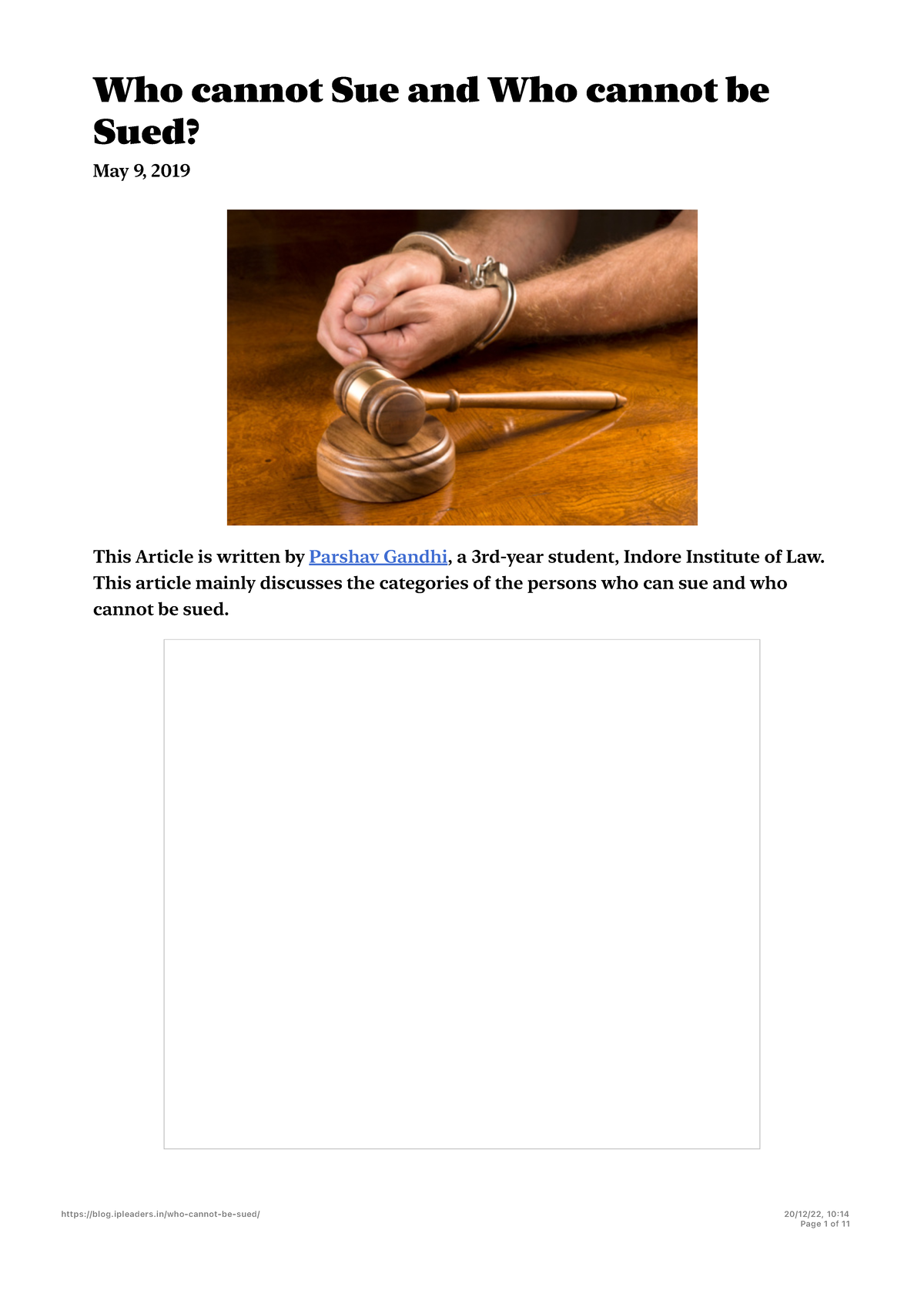 Who cannot be Sued - Notes - Who cannot Sue and Who cannot be Sued? May ...